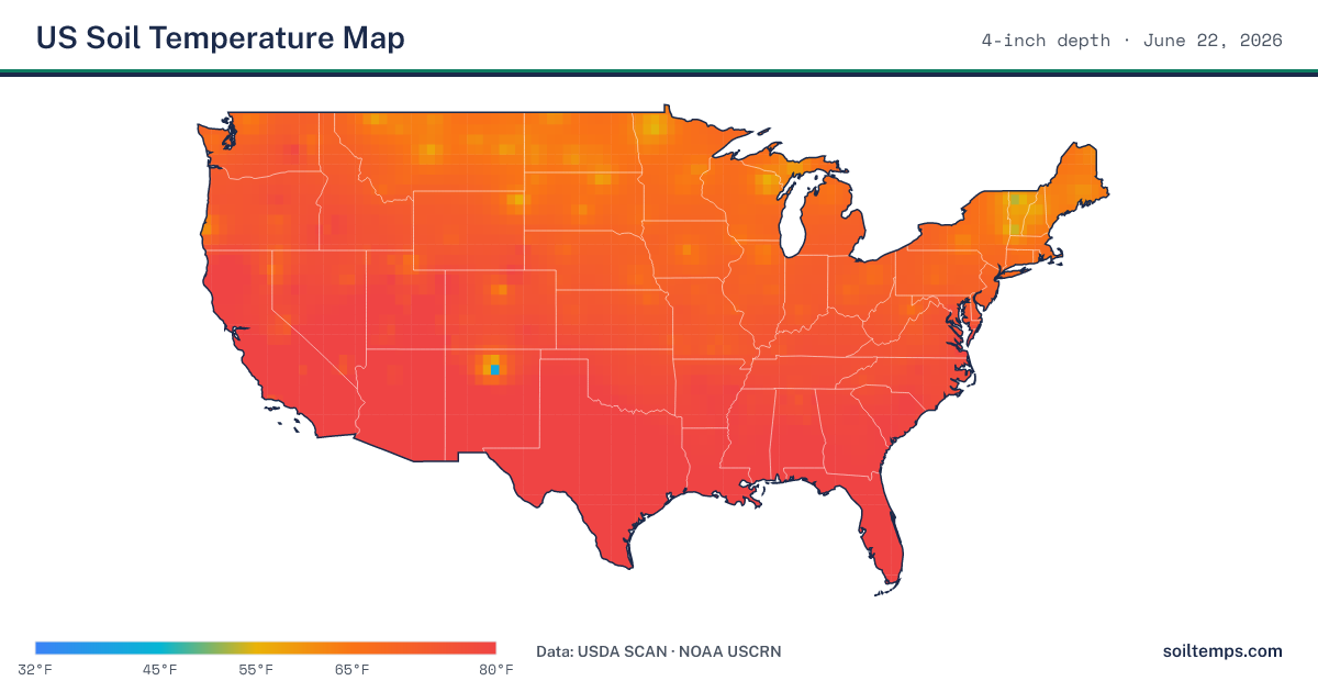 Soil Temperature Map & Tracker by ZIP Code | Current US Soil Temps